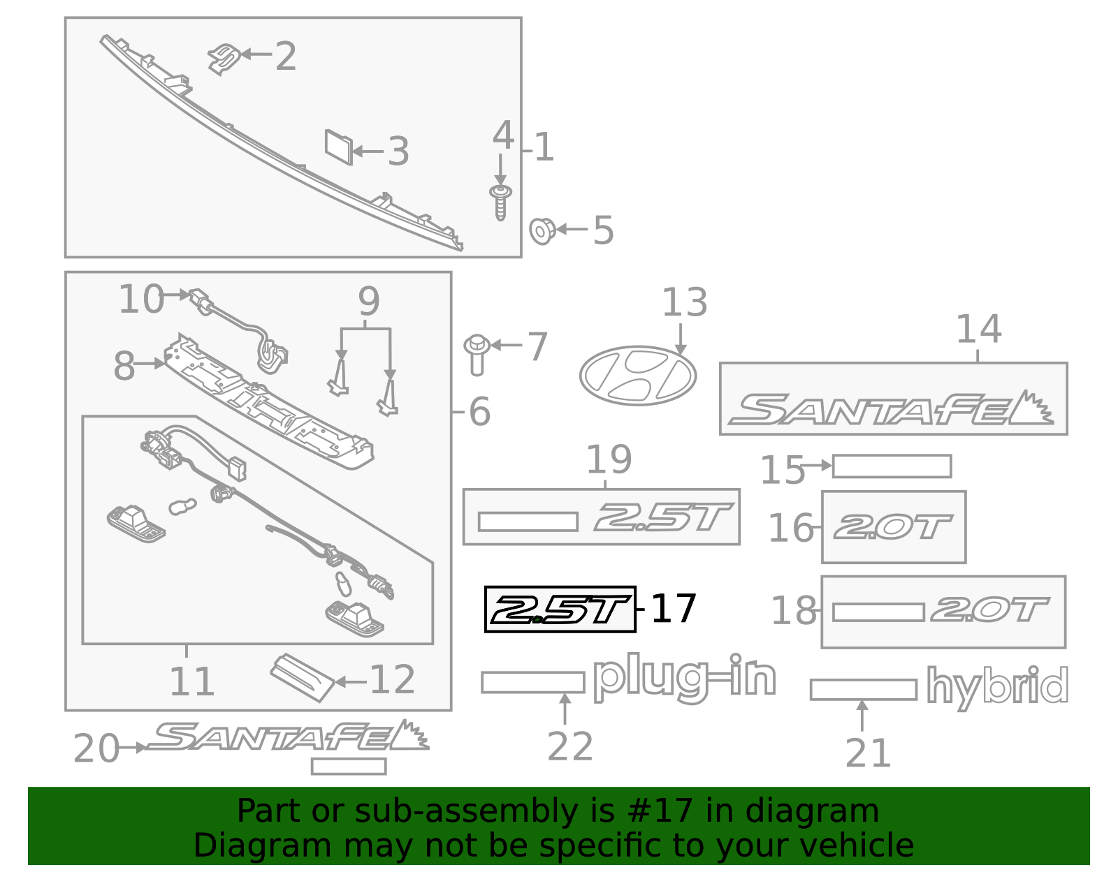 2021-2023 Hyundai Santa Fe Hatch Emblem 86312-S2500 | OEM Parts Online