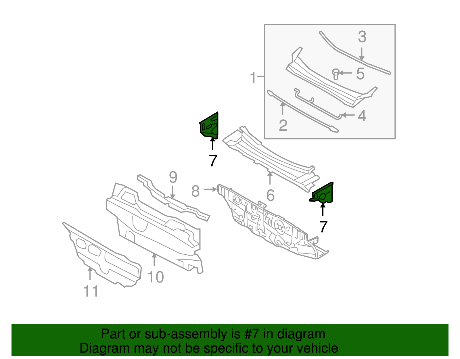 Hyundai - 64585-0W500 - Cowl Side Panel - 2012 Hyundai Santa Fe | OEM ...