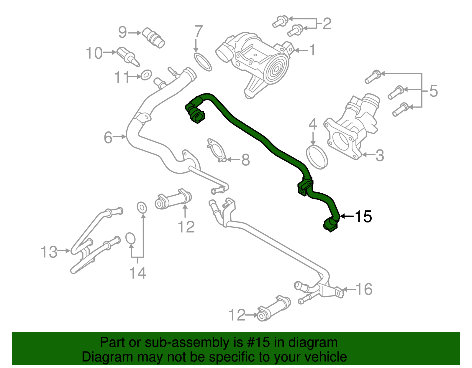 2015-2025 Volvo Water Pipe 32382362 | Genuine Volvo Replacement Parts