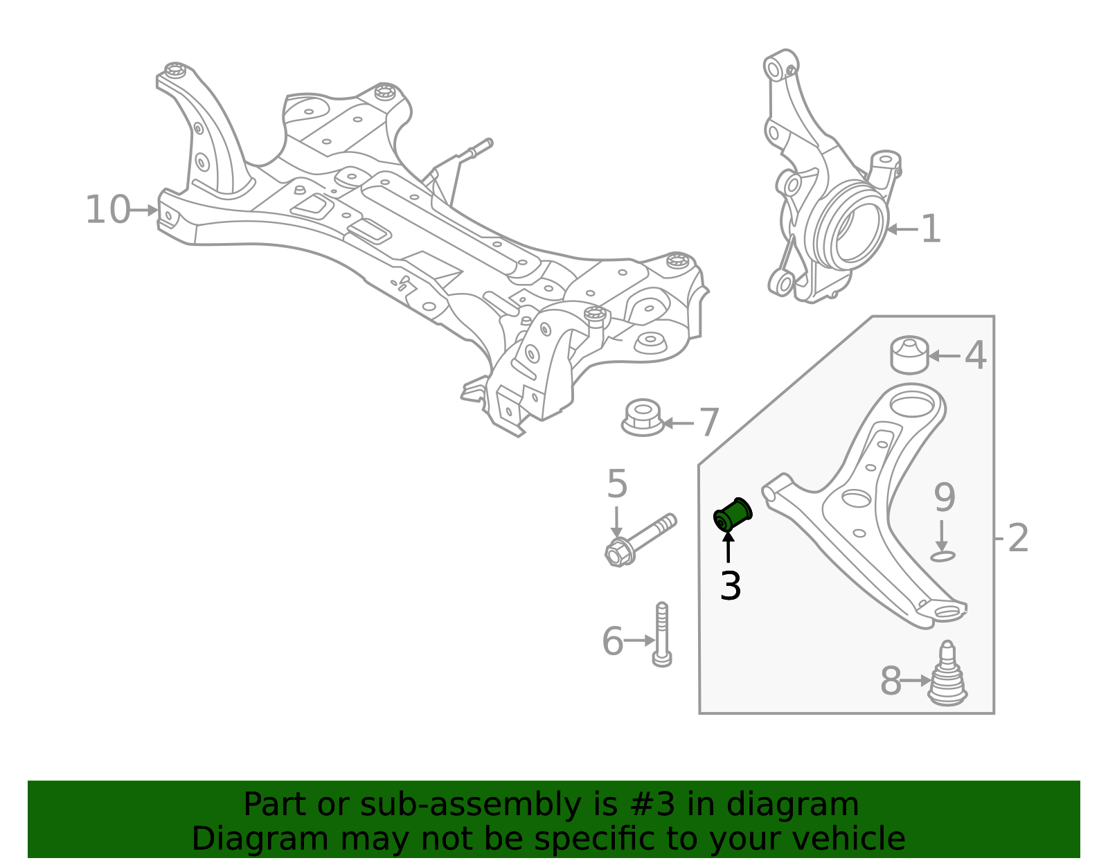 2012-2025 Hyundai Lower Control Arm Front Bushing 54551-1J000 | MotorMotor