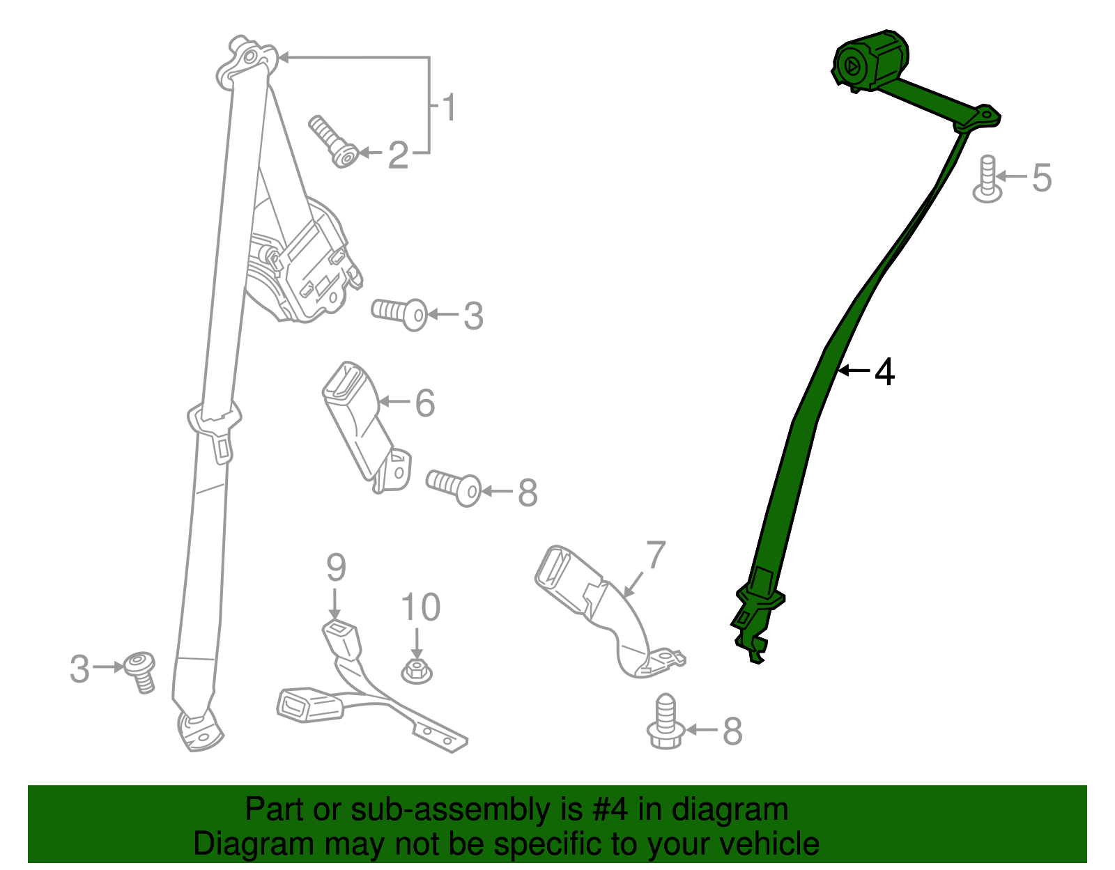 2018-2024 GM Center Belt Assembly 84924336 | Shop Matick Parts