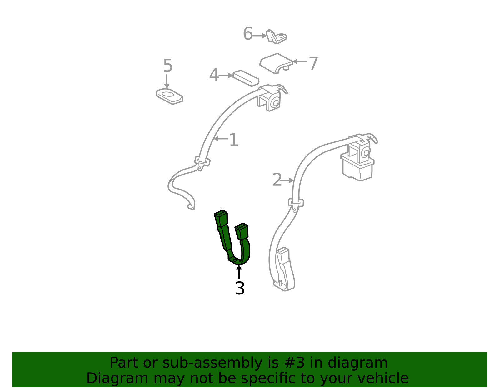 2012-2013 Toyota Camry Seat Belt Receptacle 73470-06120-C0 | MotorMotor