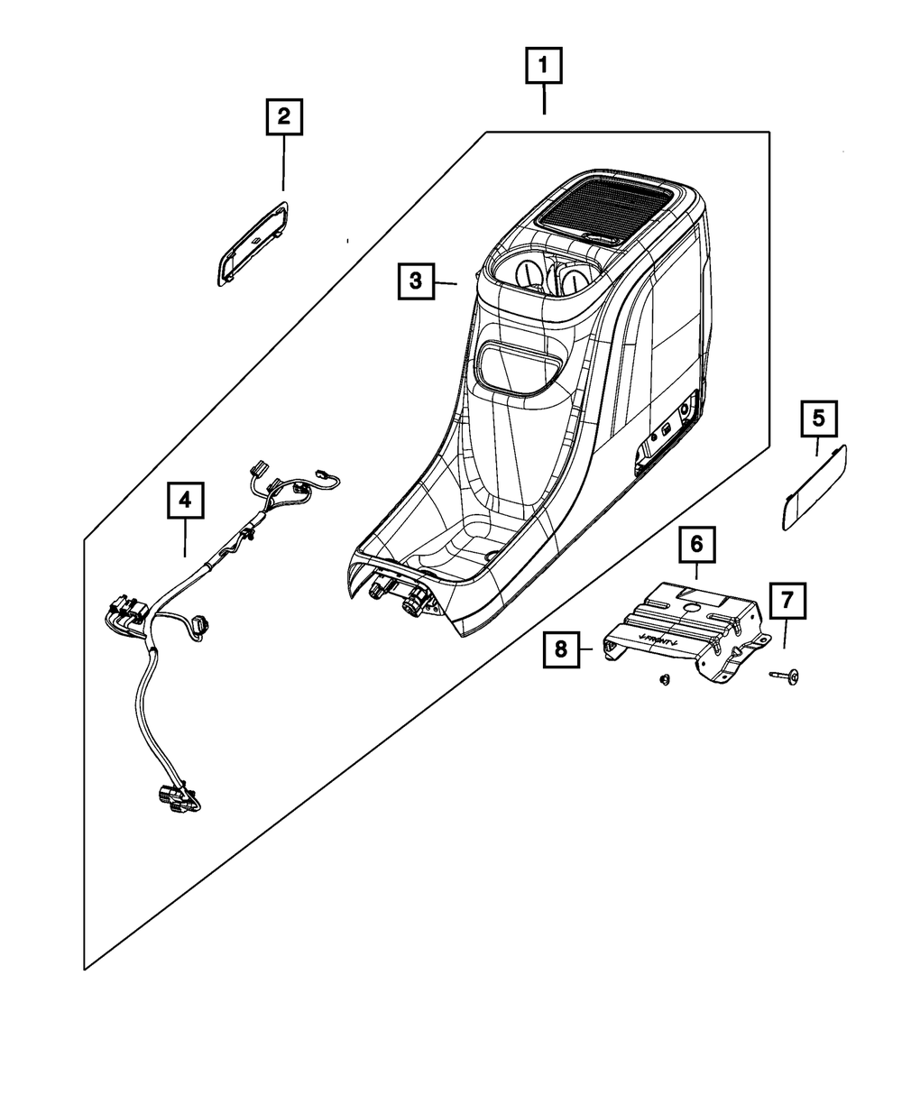 2024 Chrysler Center Console 7VE521D2AA | Mopar eStore