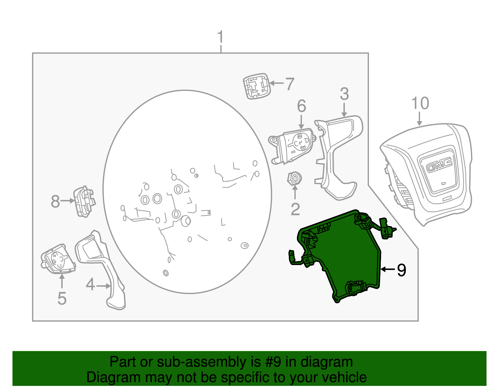 2014-2019 GM Steering Wheel Horn Switch Wiring Harness 23134248 ...
