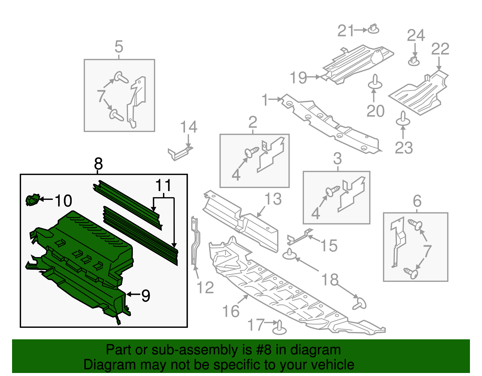 2013-2016 Ford Escape Radiator Shutter Assembly CJ5Z-8475-C | Varsity Ford