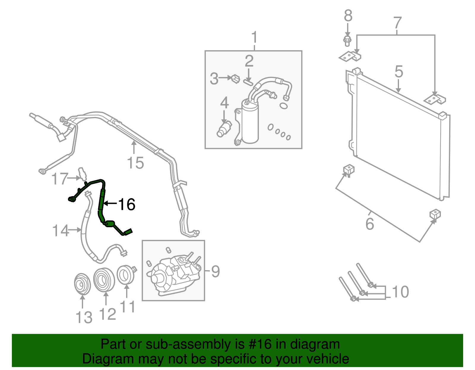 2008-2019 Ford A/C Refrigerant Discharge Hose GC2Z-19972-B | TascaParts.com