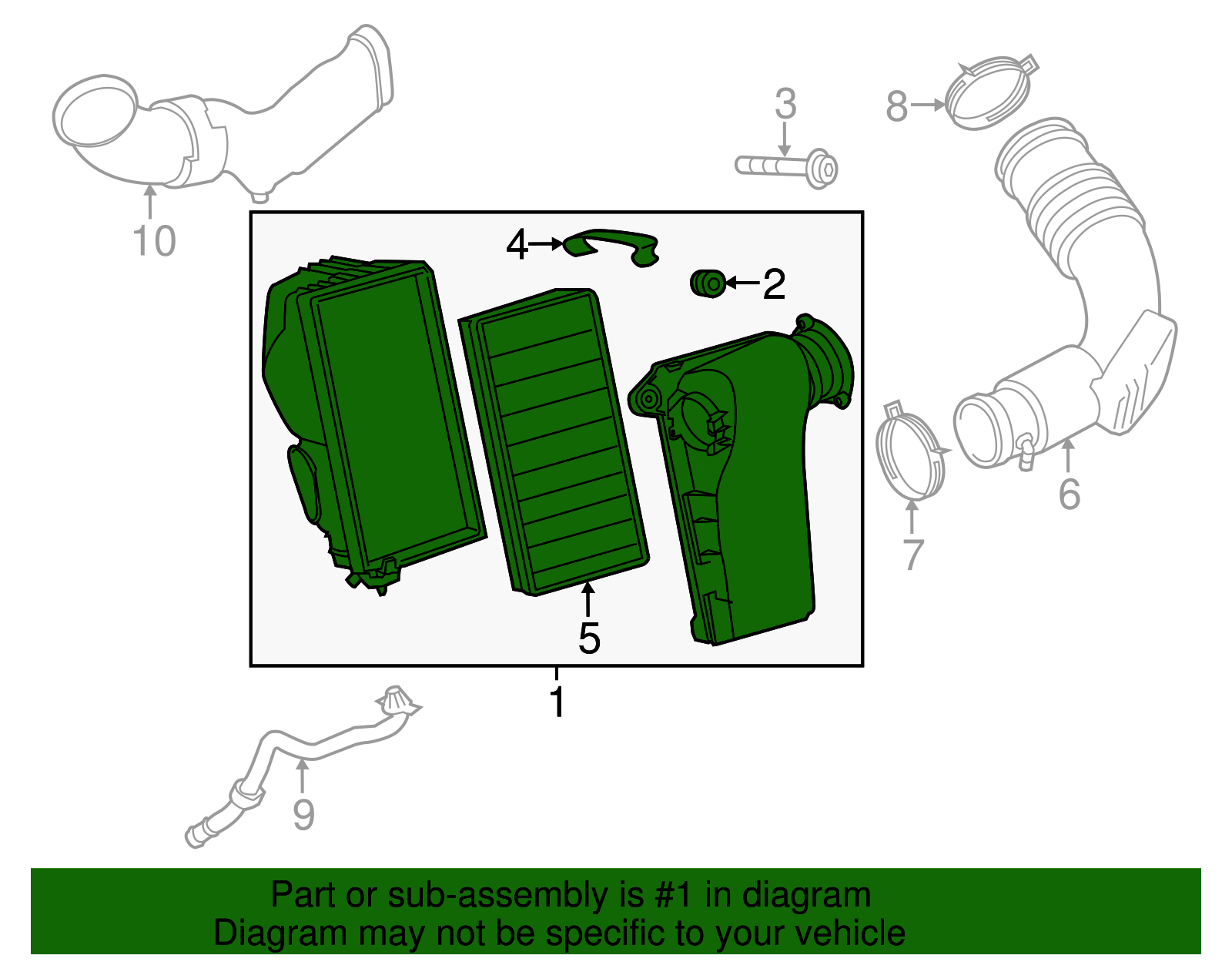 2011-2015 Volkswagen Touareg Air Filter And Housing Assembly 7P0-129 ...