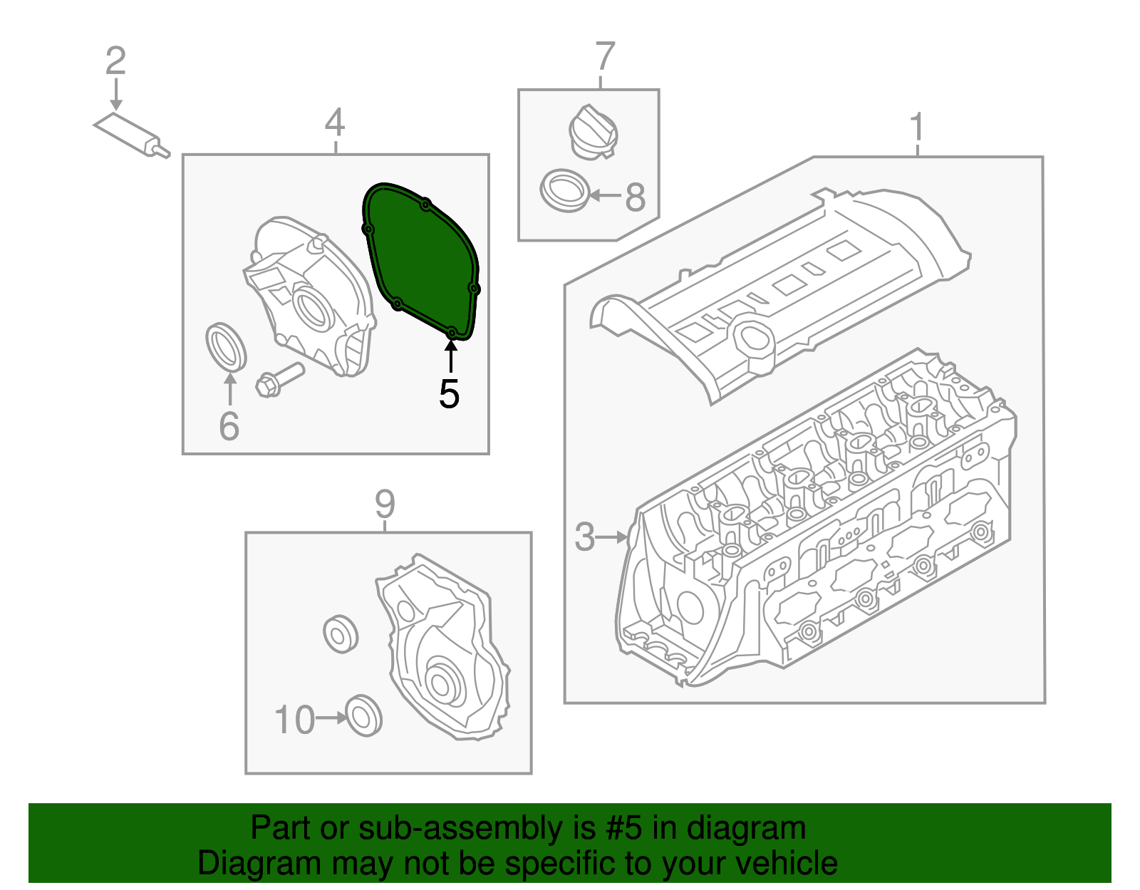 2005-2015 Audi Engine Timing Cover Gasket 06D-103-121-B | Audi USA Parts