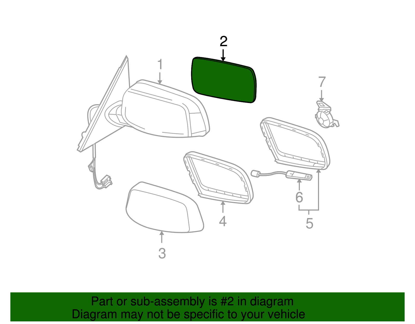 51-16-7-168-182 - Mirror Glass - 2006-2009 BMW | BMWPartsHub