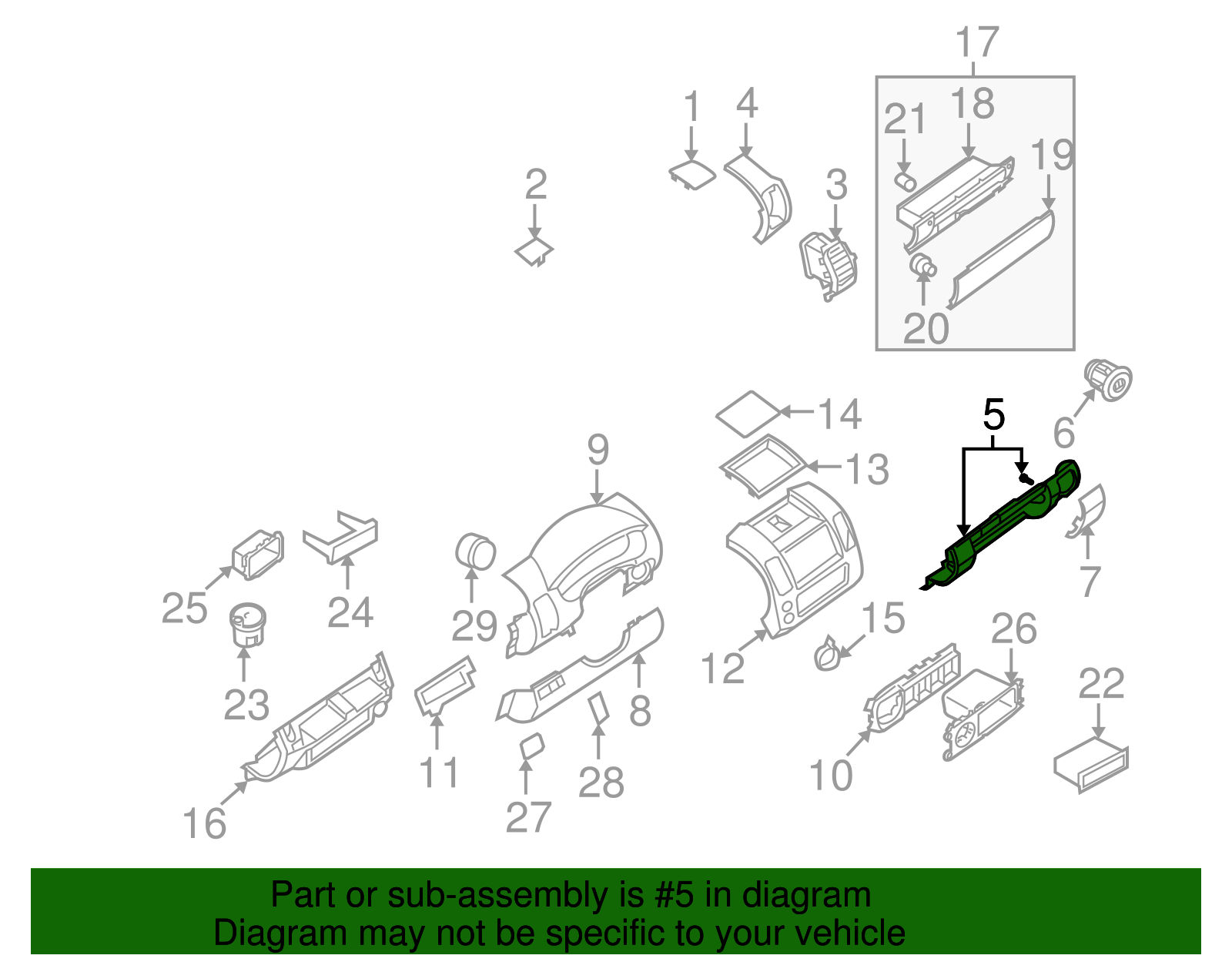 2005-2021 Nissan Glove Box Frame 68108-EA100 | Jenkins Nissan Of ...