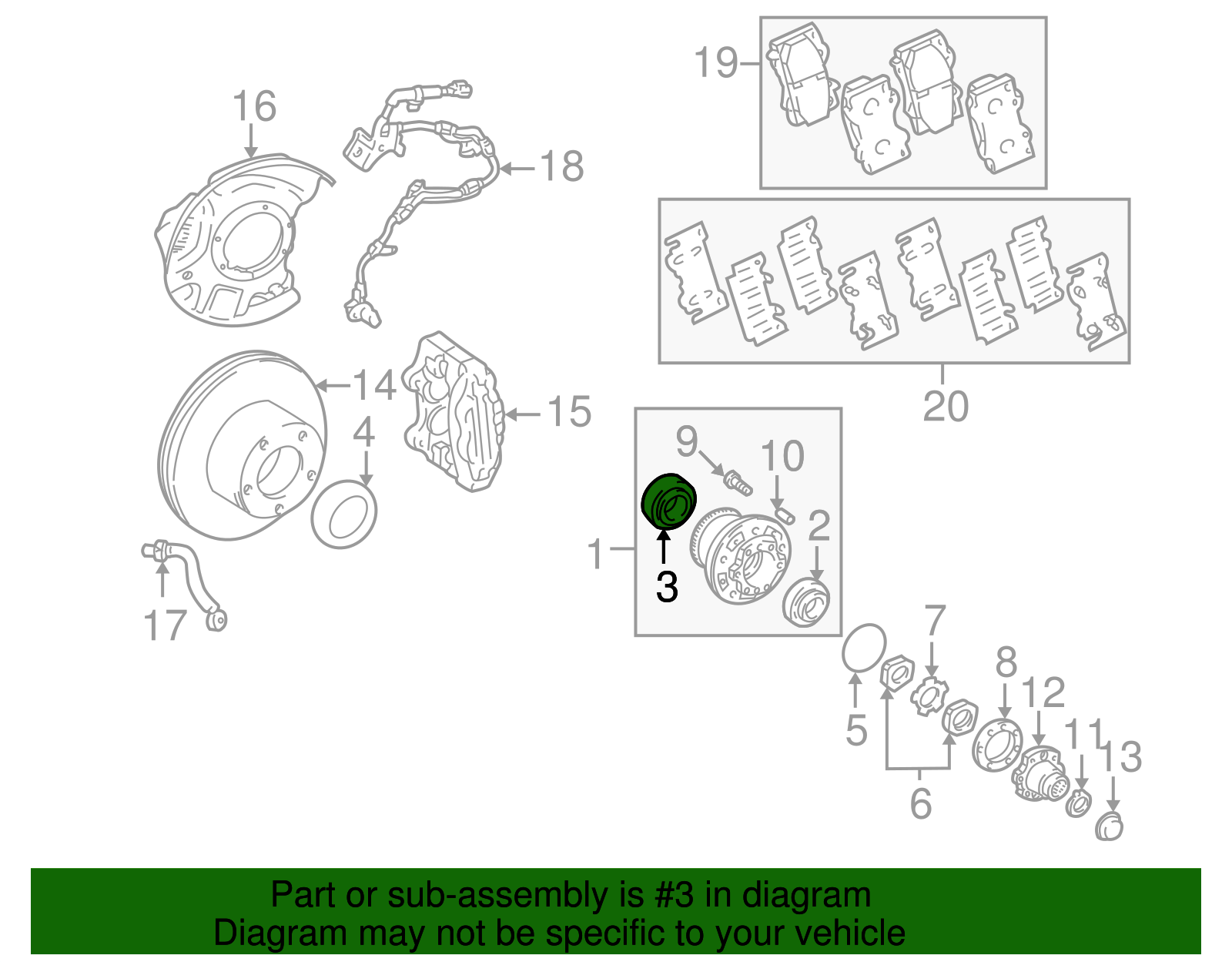 1998-2007 Toyota Land Cruiser Wheel Bearing (Left, Right, Front) 90080 ...