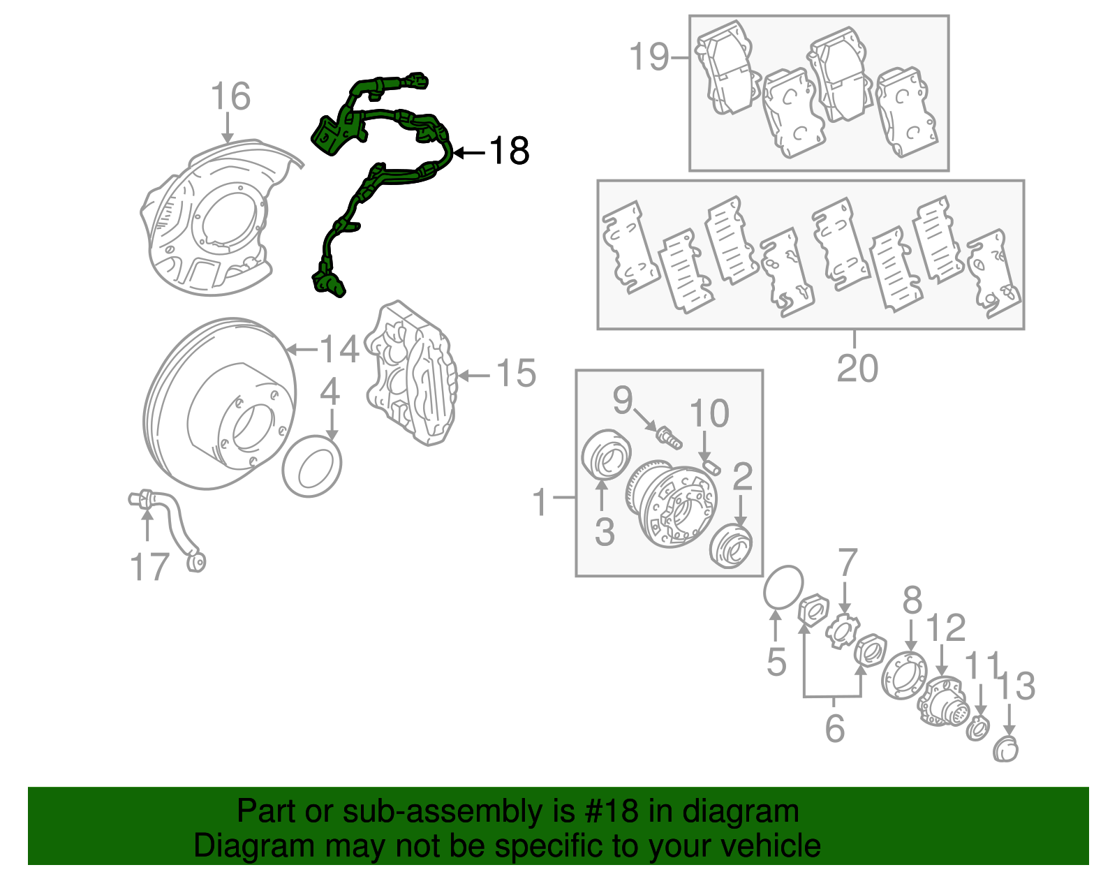 1998-2007 Toyota Land Cruiser ABS Wheel Speed Sensor (Left, Front ...