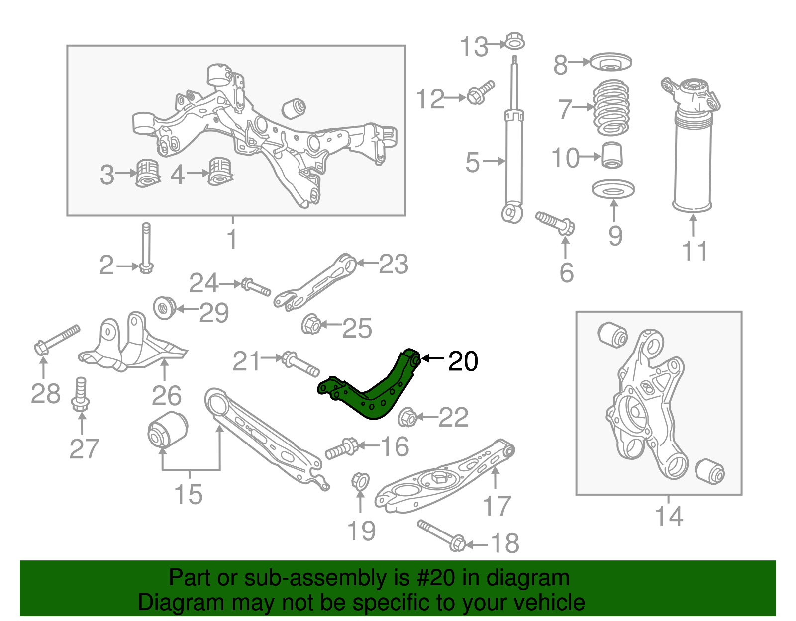2016-2022 GM Rear Driver Side Suspension Upper Lateral Link 84557849 GM ...