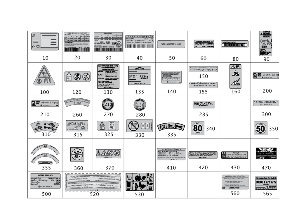 1954-2026 Mercedes-Benz Warning Label 000-584-08-07 | Mercedes-Benz Parts