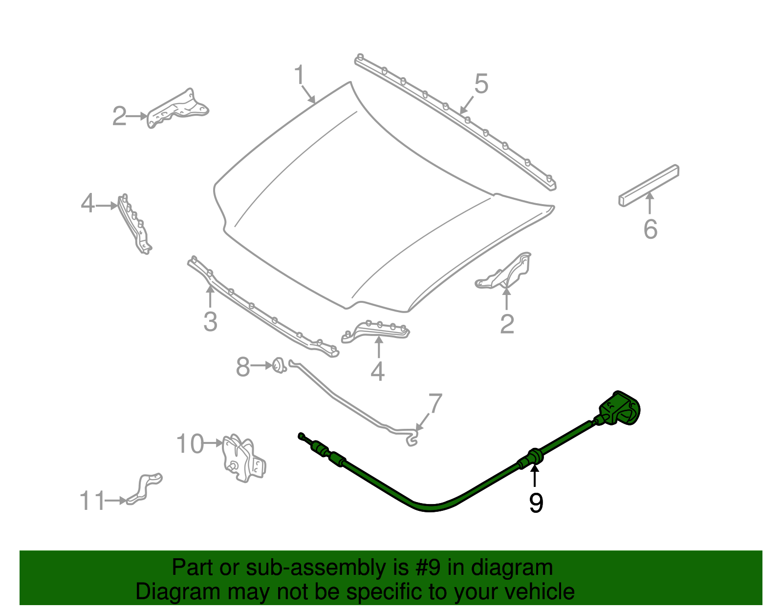 6L8Z-16916-AA - 2005-2007 Ford - Release Cable | Sunrise Ford Parts