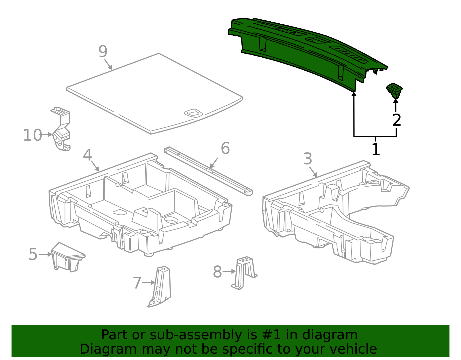 2017-2025 Cadillac XT5 Dark Titanium Rear End Trim Finish Panel ...