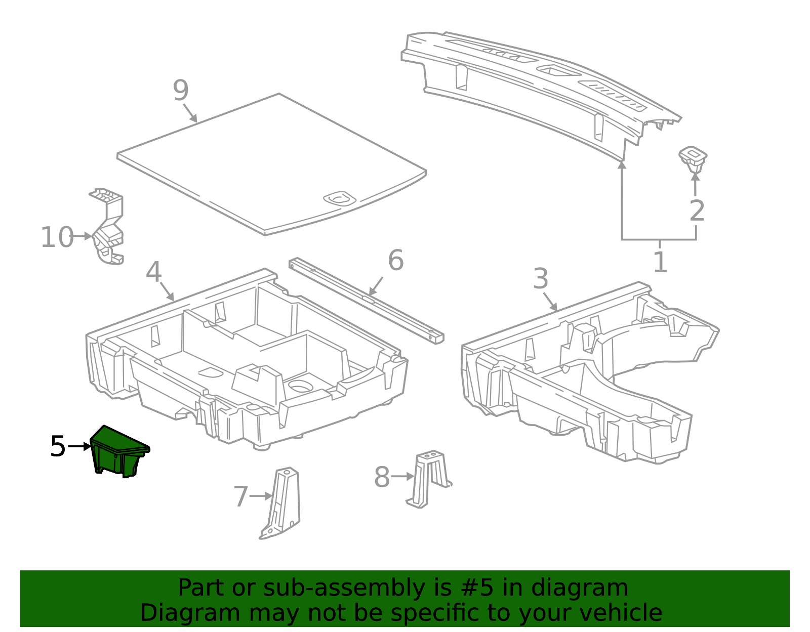 84615187 - Dark Titanium Passenger Side Rear Compartment Floor Stowage ...