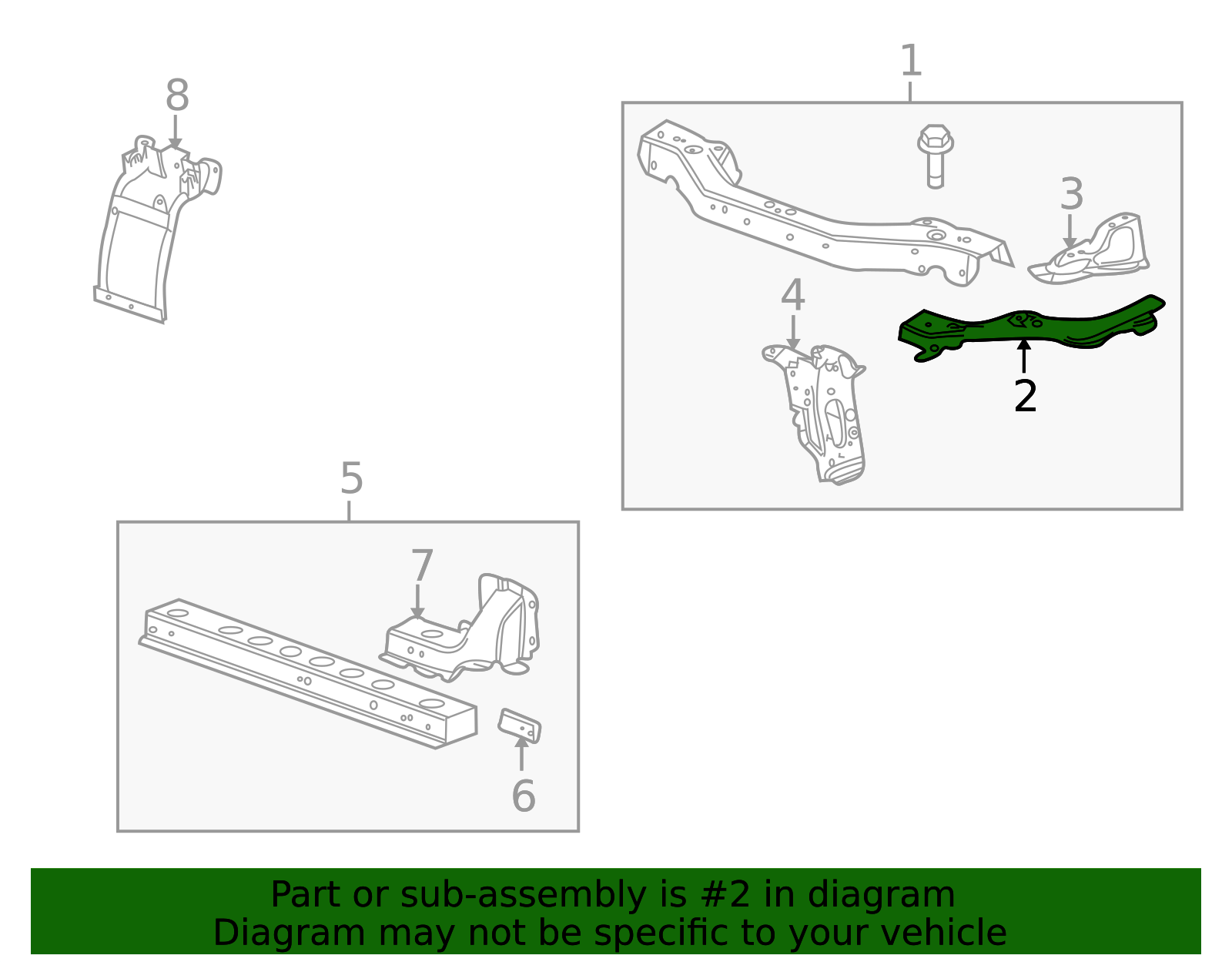 2010-2016 Cadillac SRX Driver Side Front End Upper Tie Bar Extension ...
