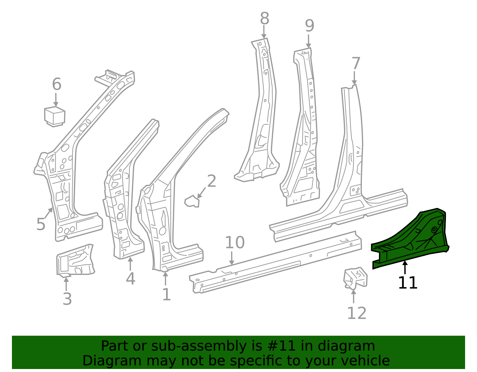 61403-06020 - Rocker Panel Reinforcement 2007-2011 Toyota Camry ...
