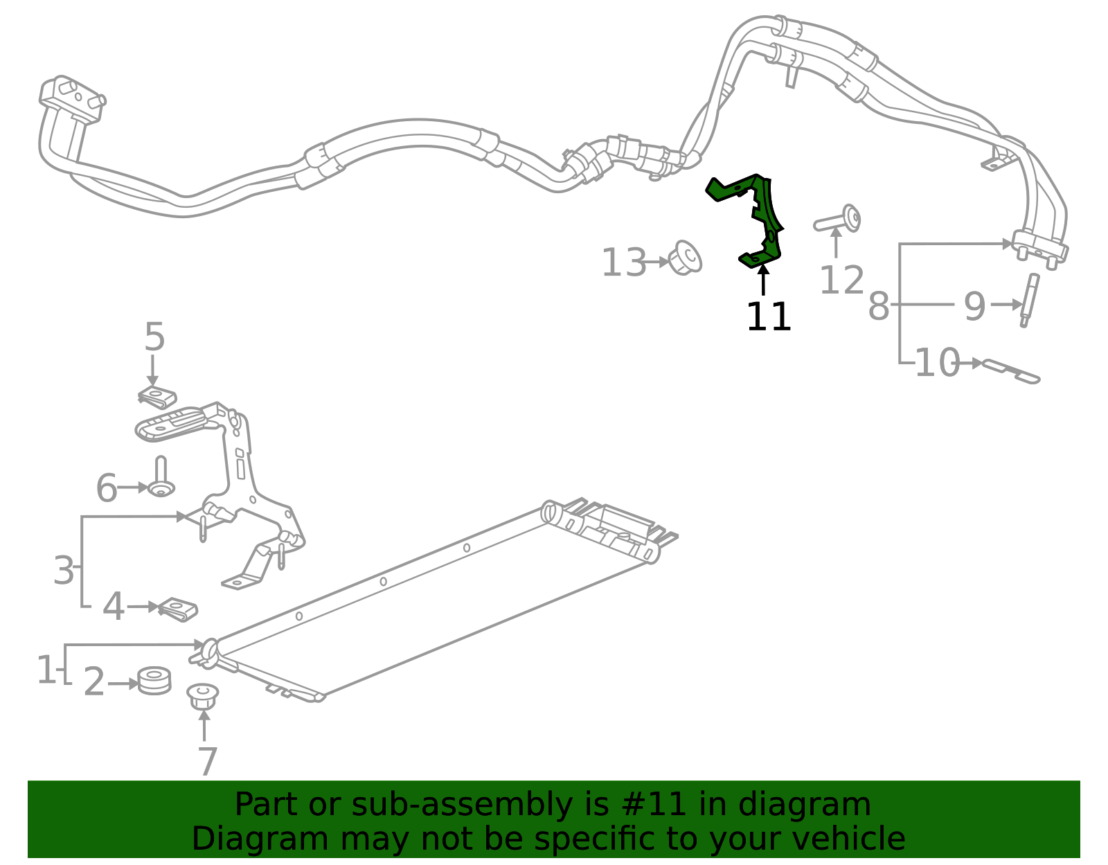 84581783 - 2020-2025 Cadillac - Transmission Fluid Cooler Pipe Bracket ...