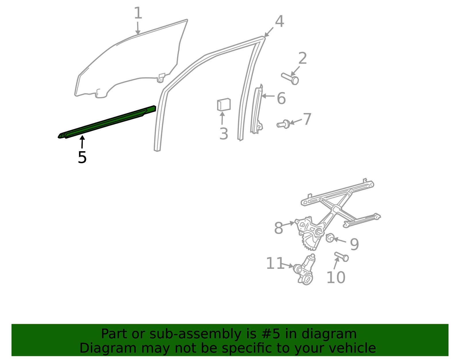 Genuine Official Toyota Door Window Belt Weatherstrip (Right, Front ...
