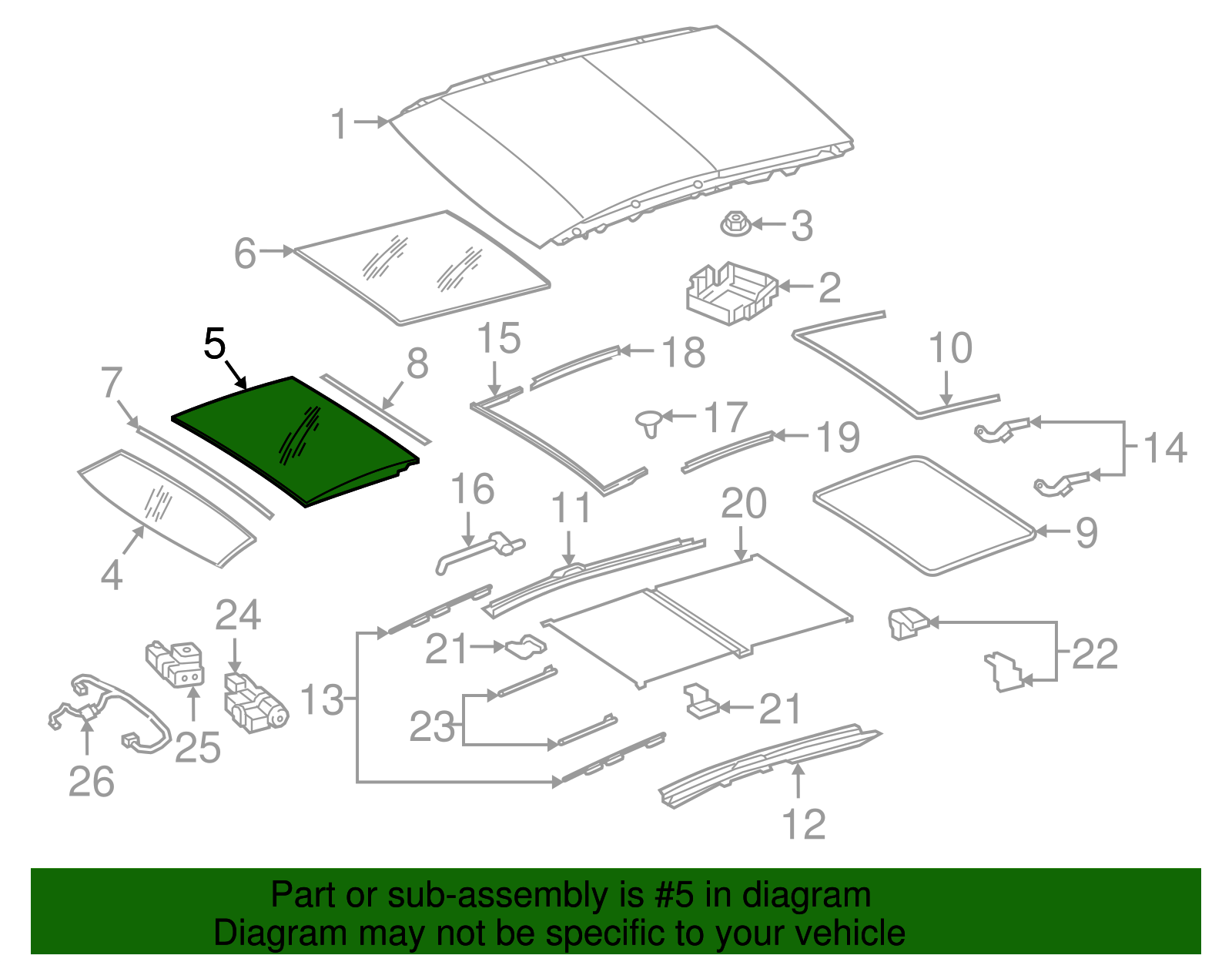 166-780-04-21 - Glass 2012-2019 Mercedes-Benz | Mercedes-Benz Premier Parts