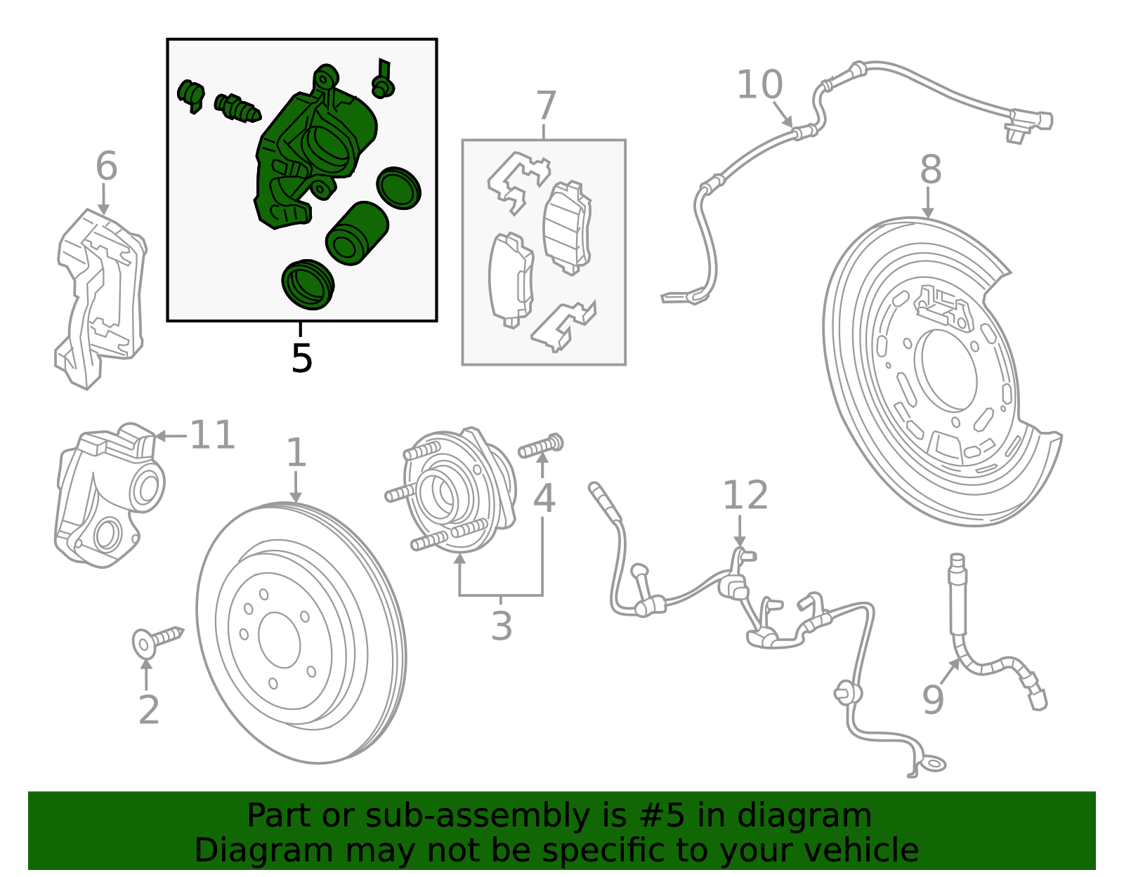 84794972 - Rear Passenger Side Disc Brake Caliper without Pads or ...