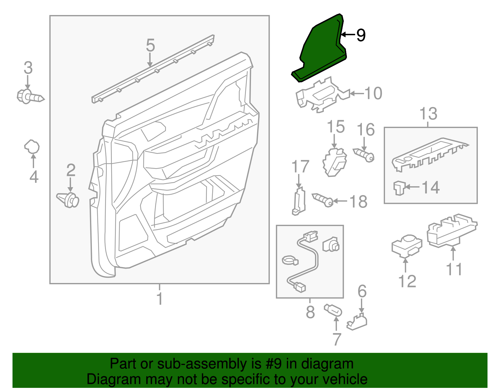83502-TK8-A01ZB - 2011-2017 Honda Odyssey - Armrest Assembly R Front ...