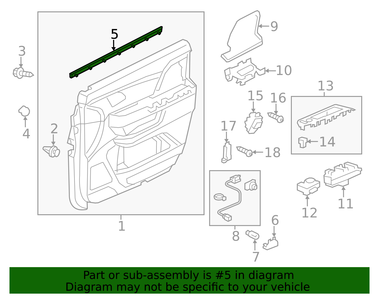 OEM 2011-2017 Honda Odyssey Door Window Belt Weatherstrip 72375-TK8-A01 ...