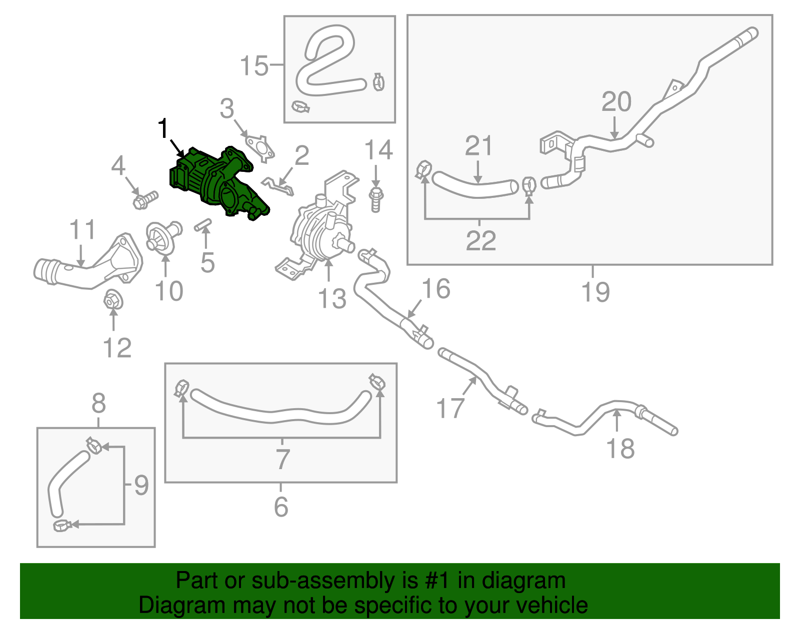 Genuine Water Pump Assembly for 2016-2019 Hyundai Sonata | Part# 25100 ...