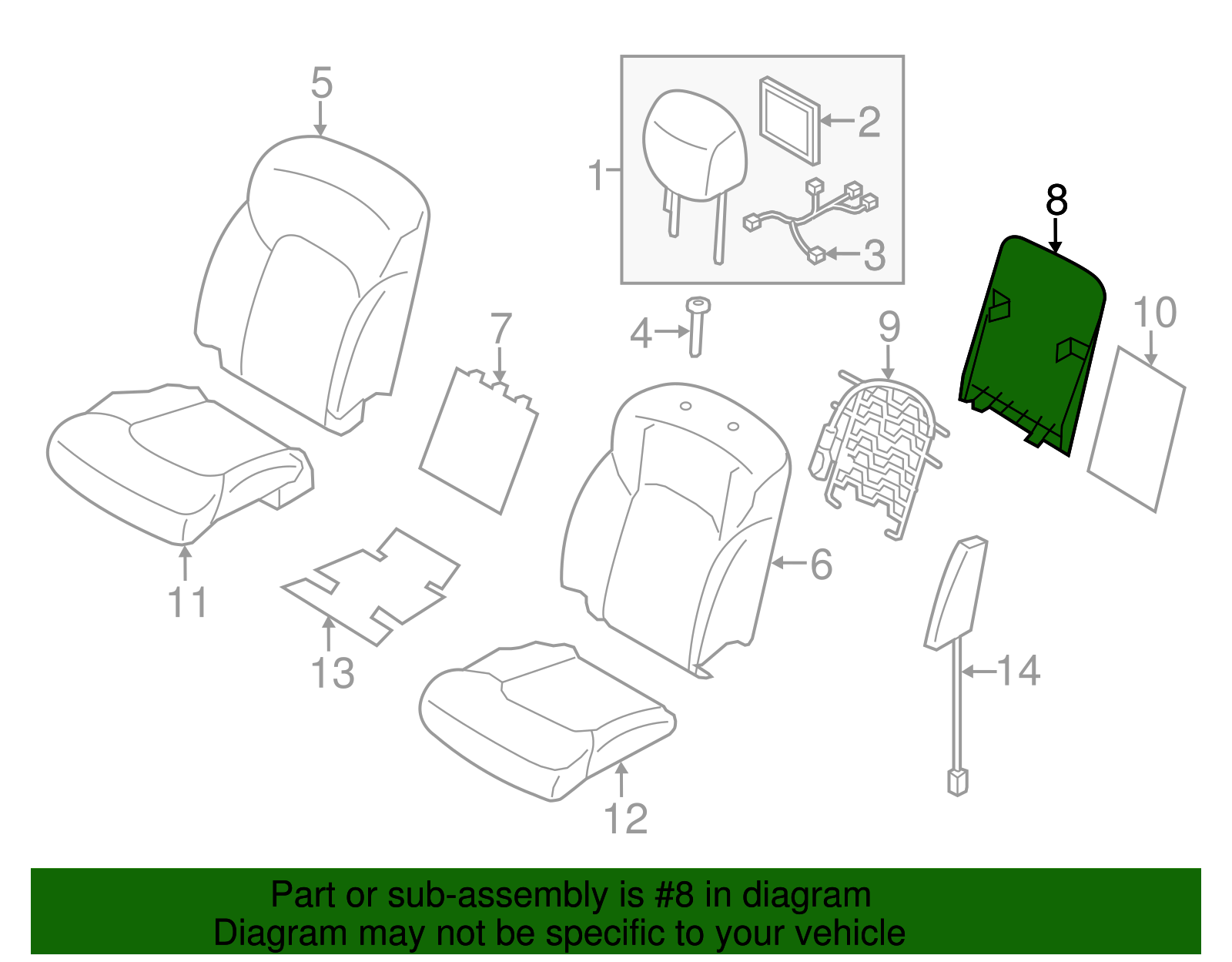 87690-1LD7E - Seat Back Panel 2015-2016 Infiniti QX80 | Infiniti of ...