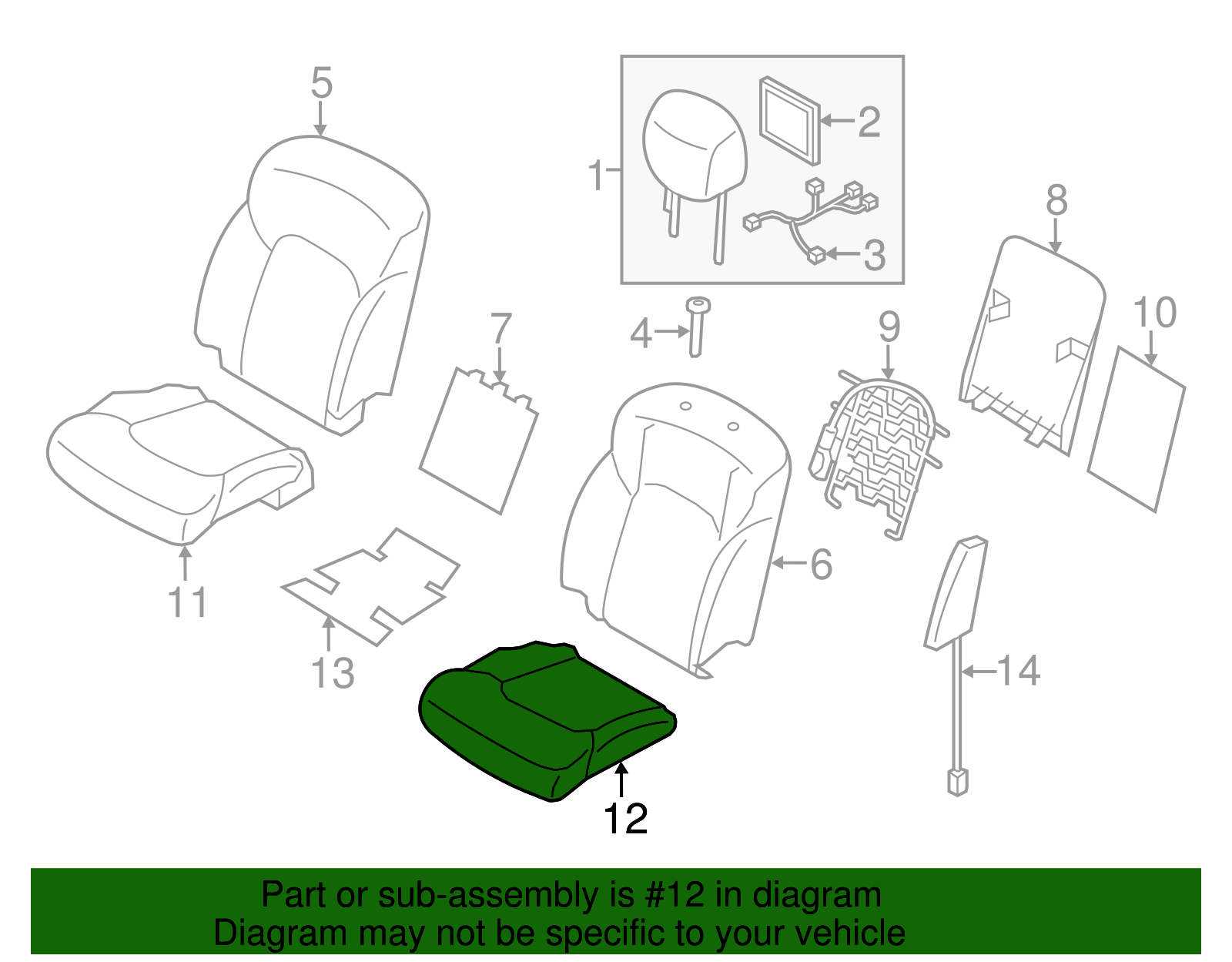 2011-2020 Infiniti Seat Cushion Pad 87361-1LB2A | Infiniti of San Jose