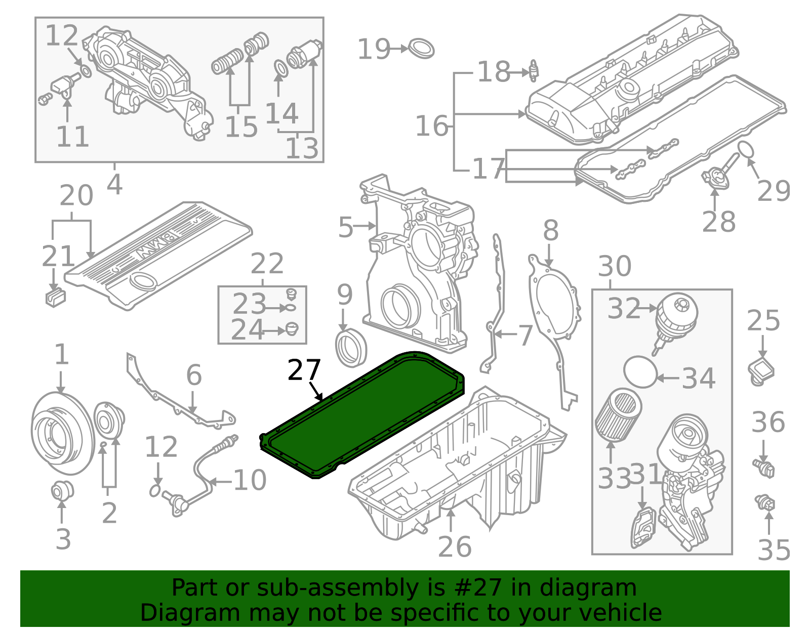 11131437237 - Oil Pan Gasket (11-13-1-437-237) | Parts ...