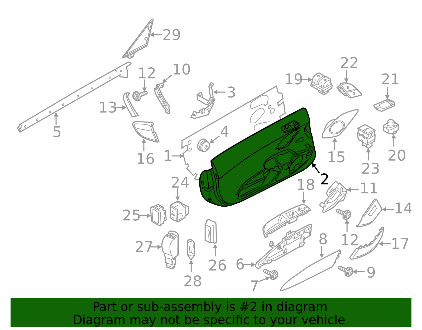 2011-2015 Audi R8 Door Interior Trim Panel 427-867-108-A-BZZ | OEM ...