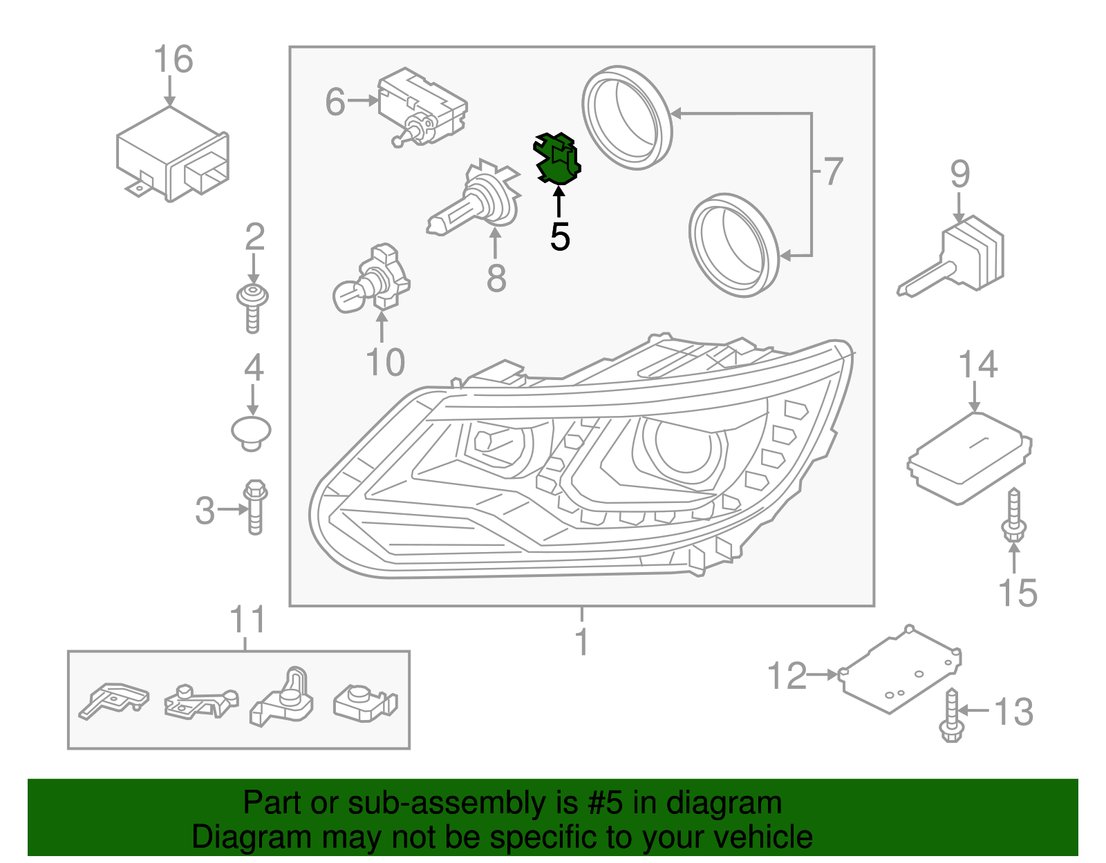 2006-2021 Volkswagen Low Beam Bulb Mount 5M0-941-160-A | vwpartscenter