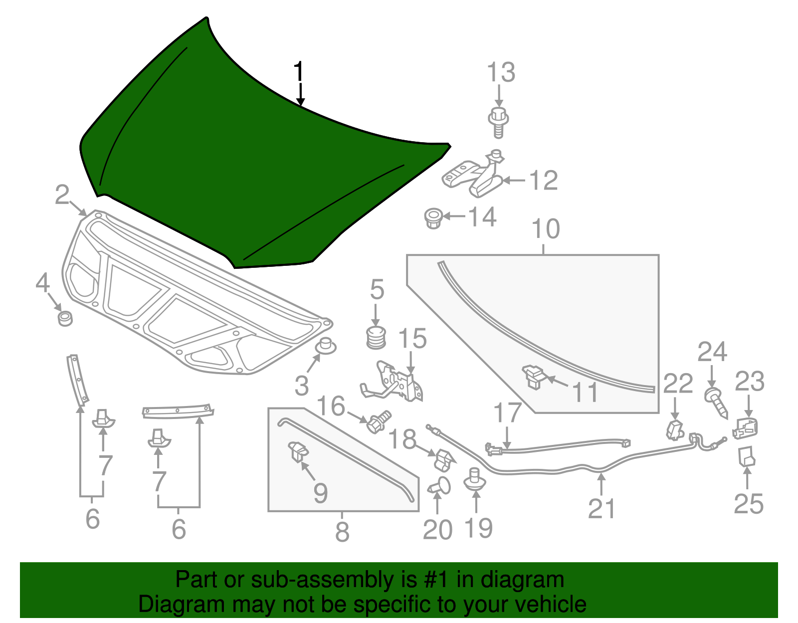 5900A414 - Hood 2011-2019 Mitsubishi Outlander Sport | Mitsubishi ...