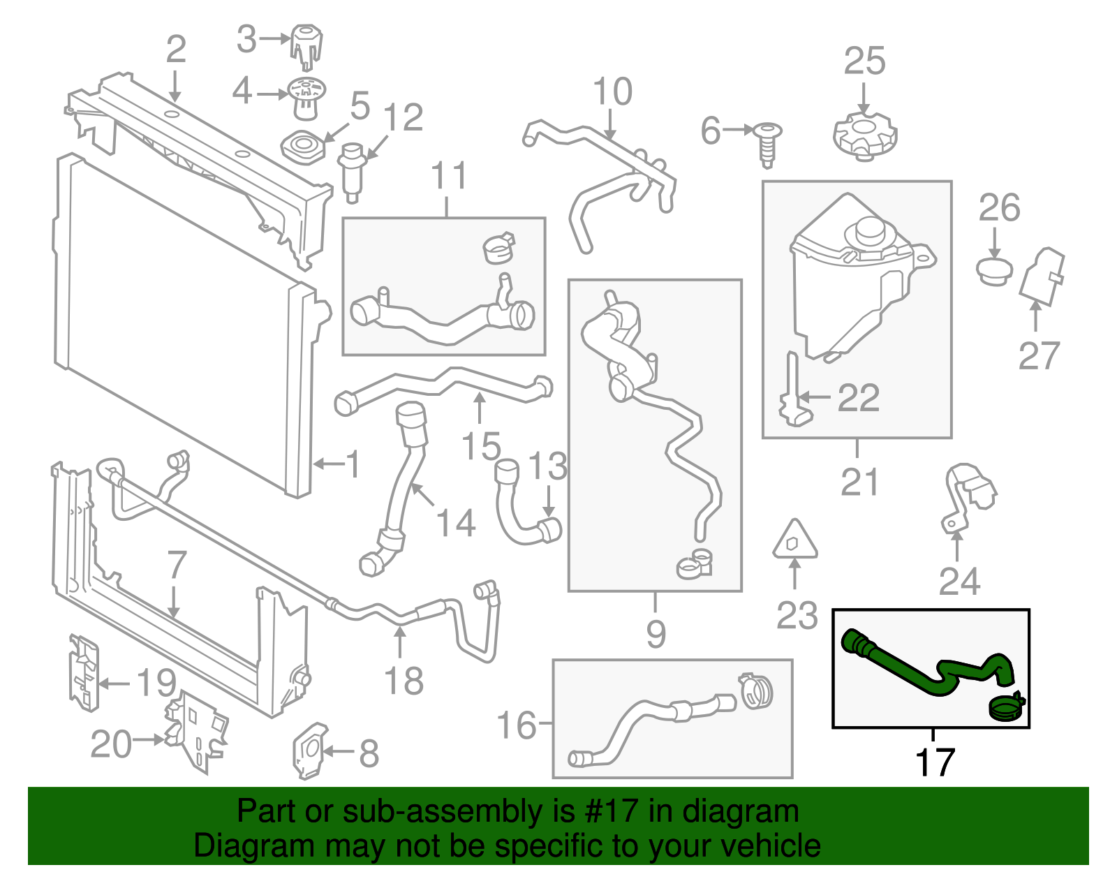 2009-2018 BMW Engine Coolant Hose 17-12-7-575-453 | BMW OEM Parts