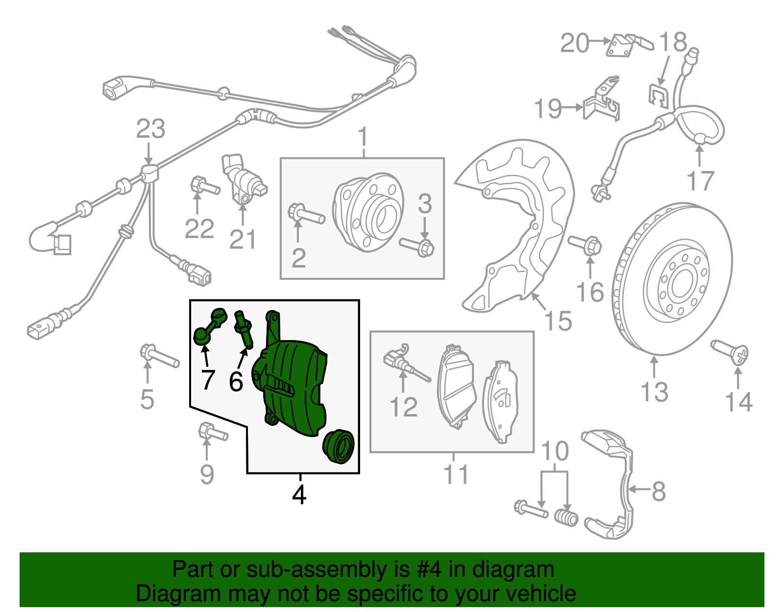 2015-2025 Volkswagen Disc Brake Caliper 8V0-615-123 | VW Direct Auto Parts