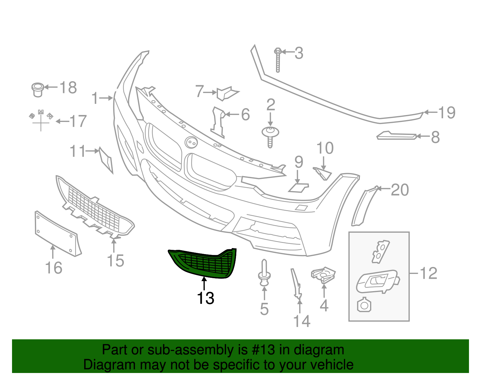 51118054301 - 2015-2020 BMW Air Inlet (51-11-8-054-301) | BMW of South ...