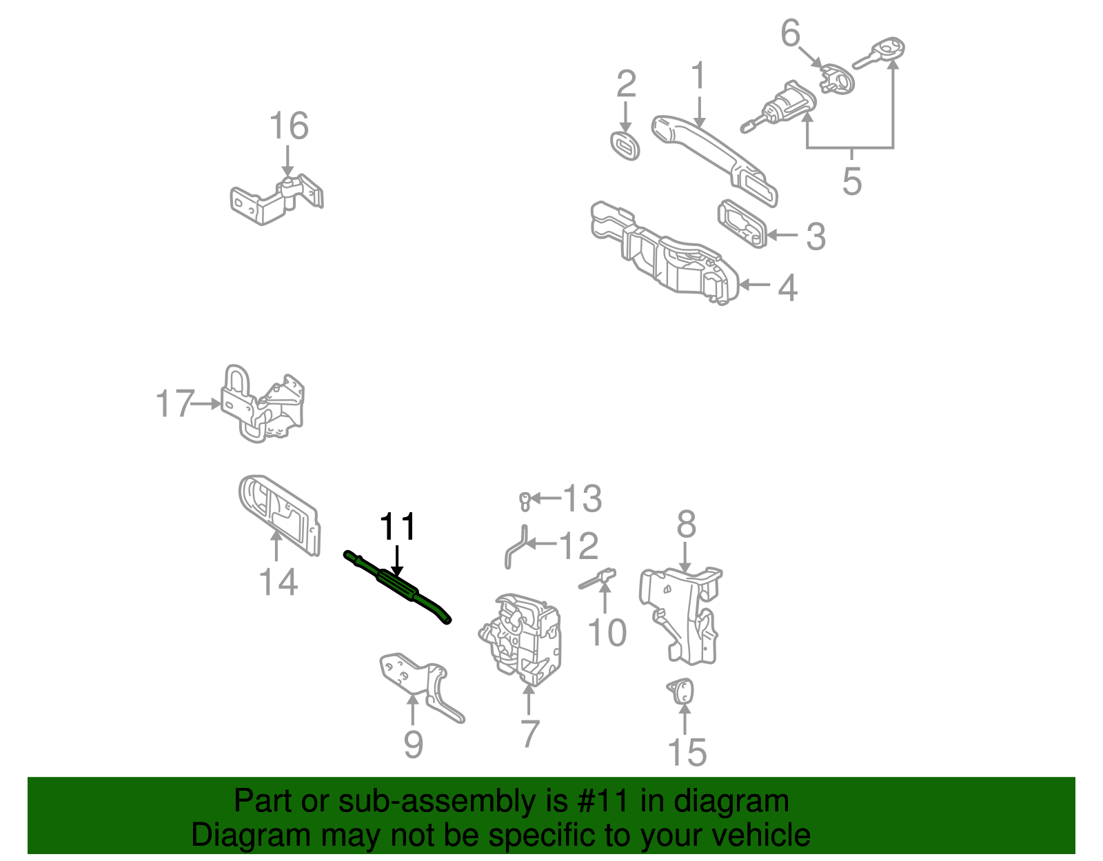 1998-2005 Volkswagen Passat Lock Cable 3U0-837-085 | vwpartscenter