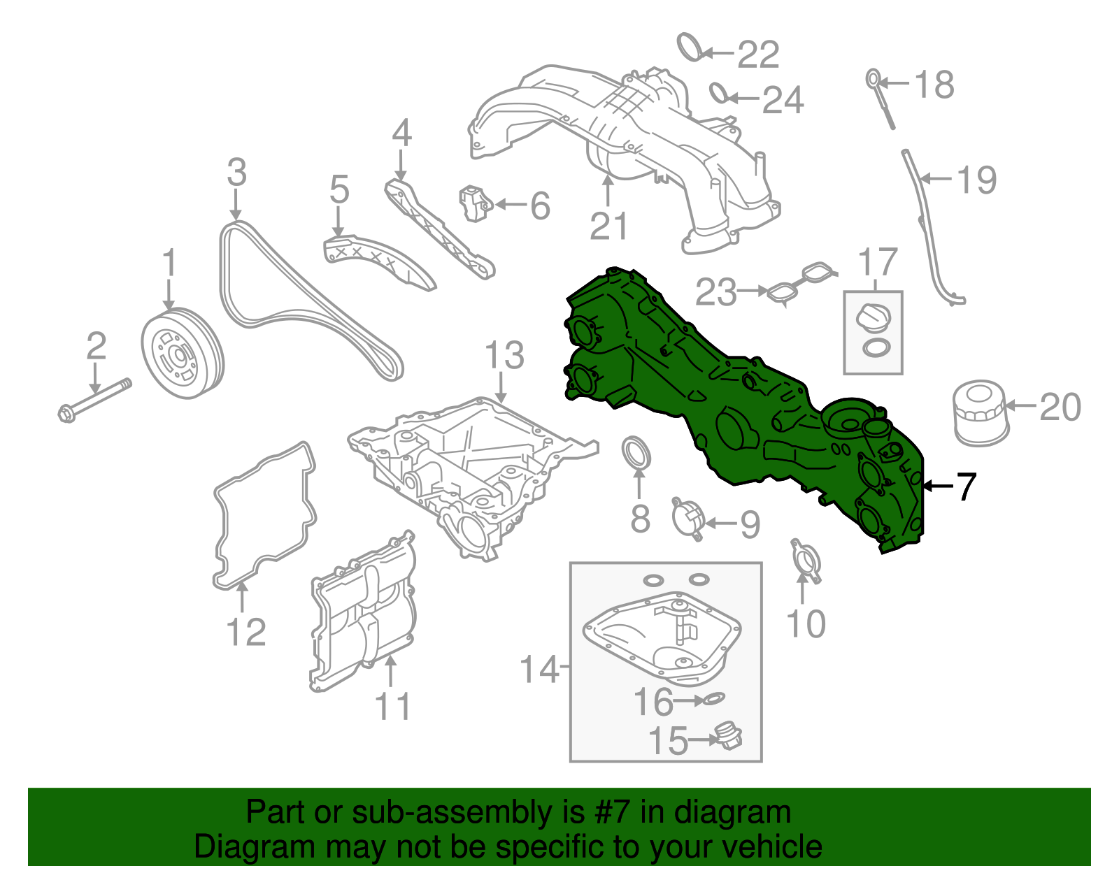 2013-2014 Subaru Engine Timing Cover 13108AA07B | Subaru Parts Store