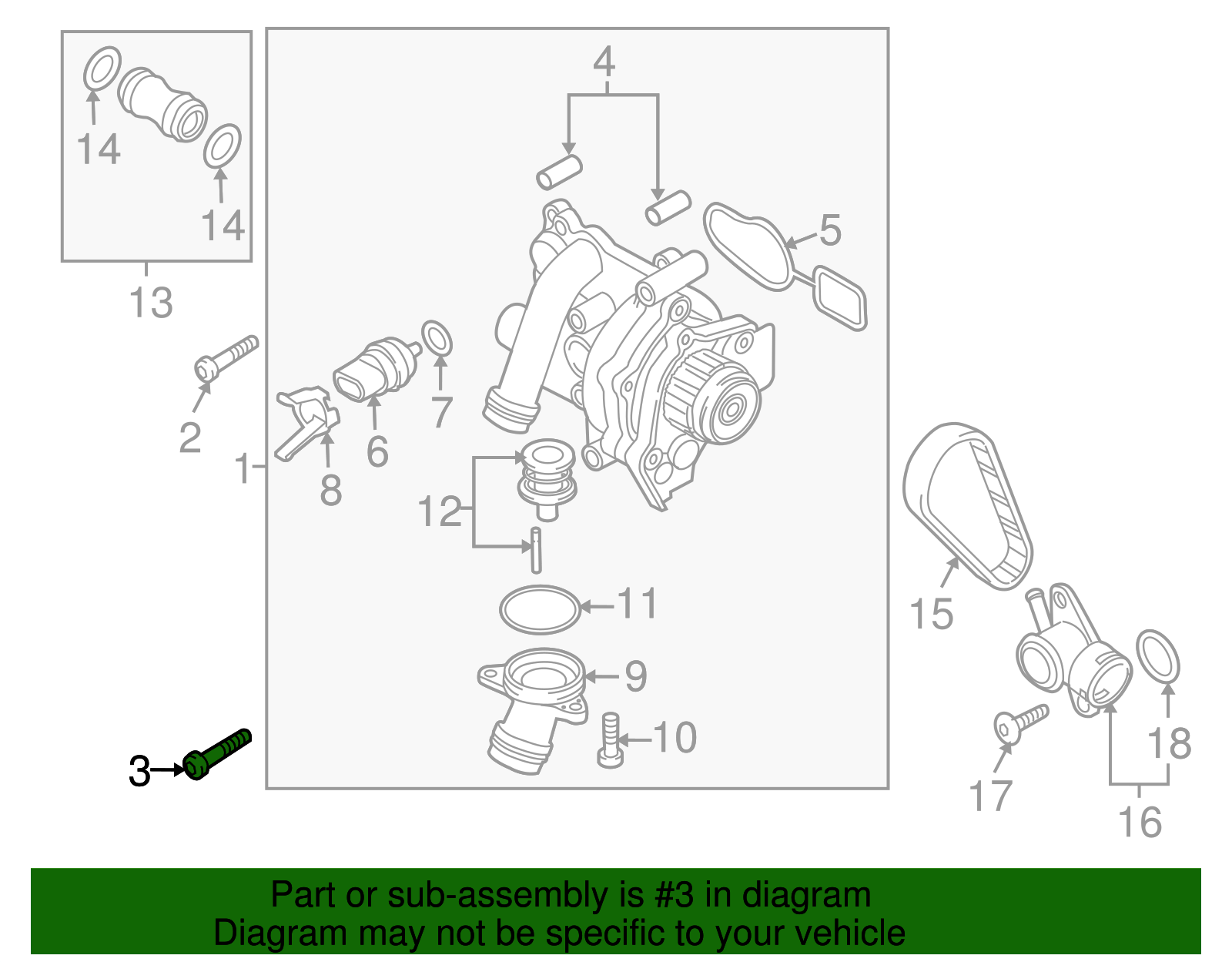N-104-707-05 - 2009-2018 Volkswagen - Water Pump Assembly Mount Bolt ...