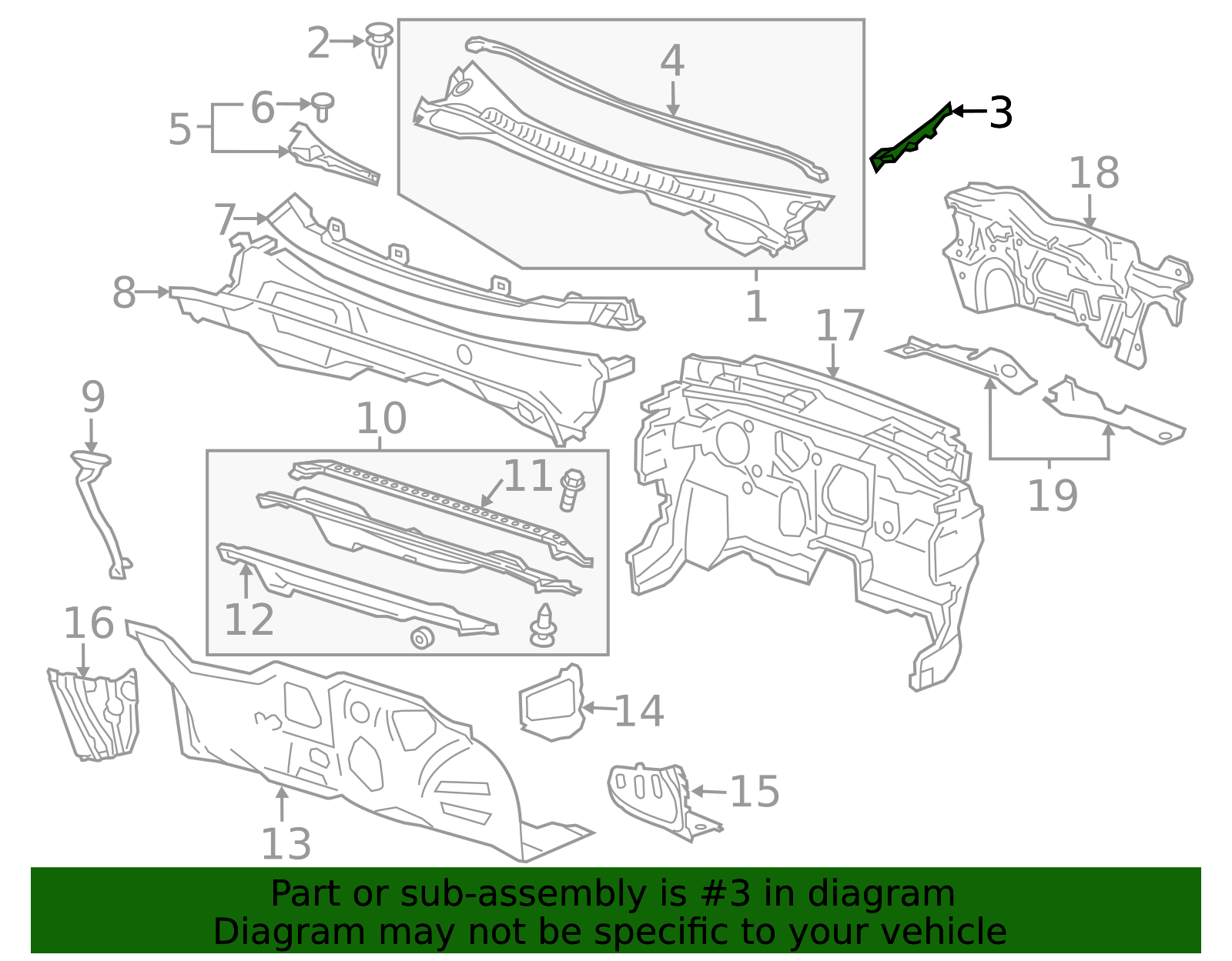 Passenger Side Air Inlet Grille Panel Extension 22881456 GM ...