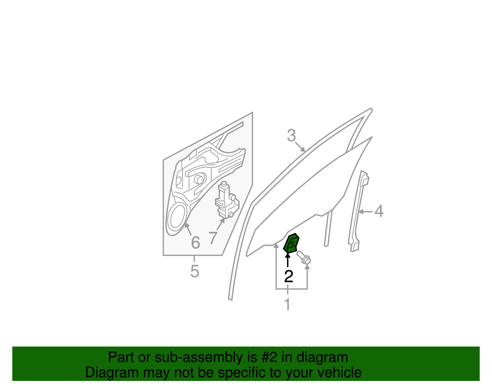 2003-2014 Kia Door Glass Holder 82412-2D000 | Kia Automotive Parts