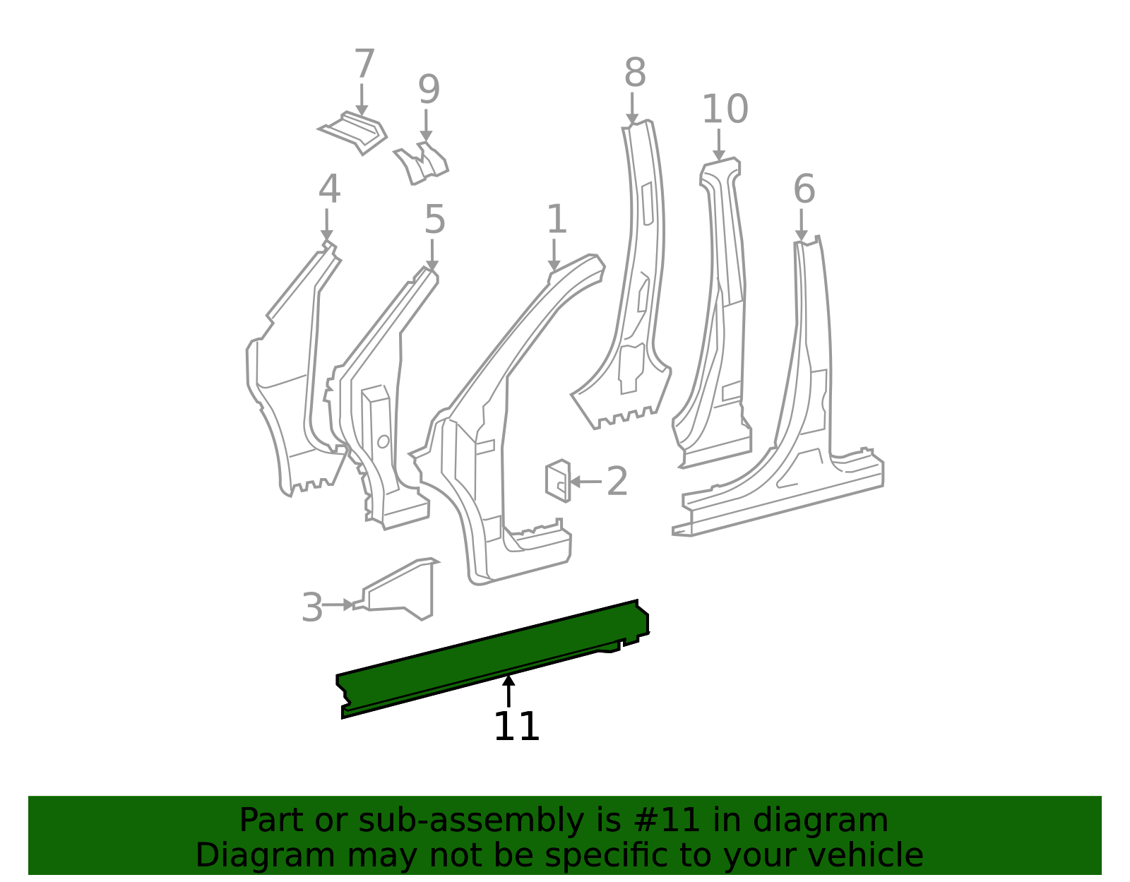 61402-48901 - Rocker Panel Reinforcement - 2008-2013 Toyota Highlander ...