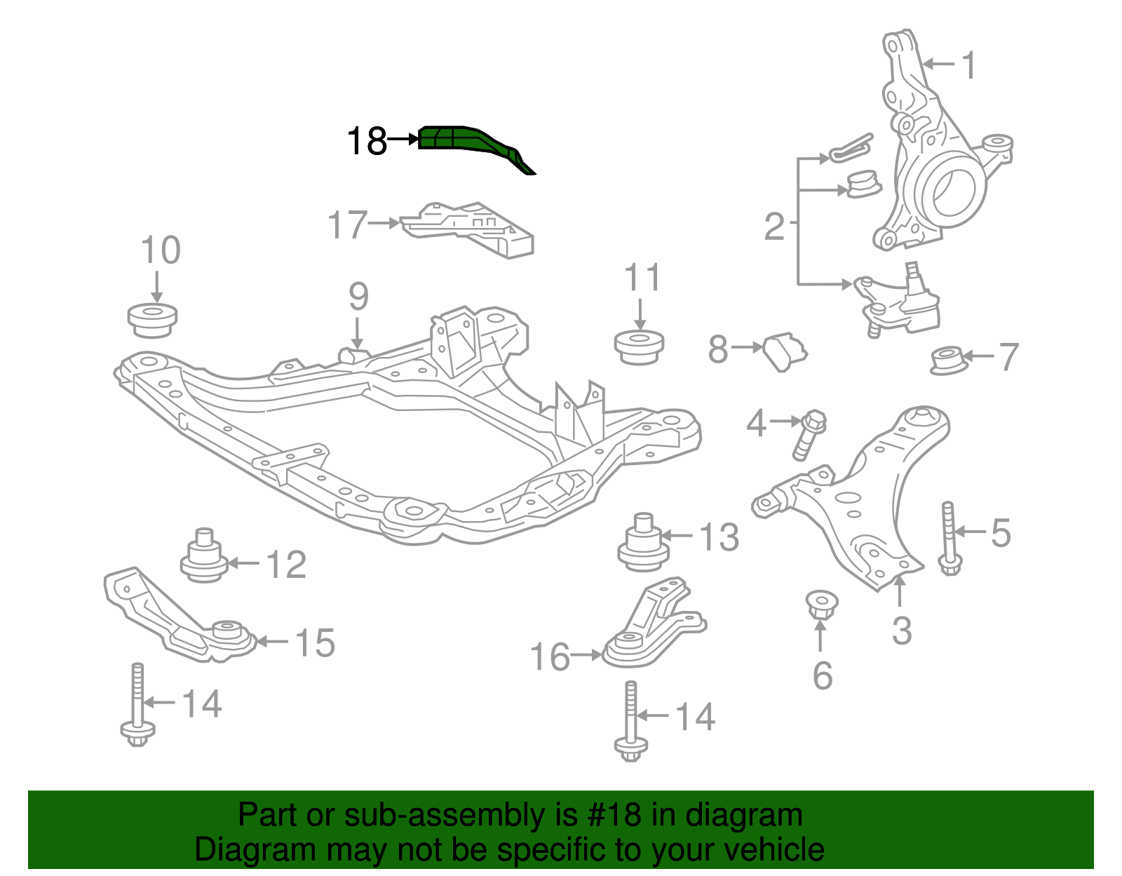 51228-0E021 - High-Quality Engine Cradle Bracket for 2016-2022 Lexus | AutoNation Parts