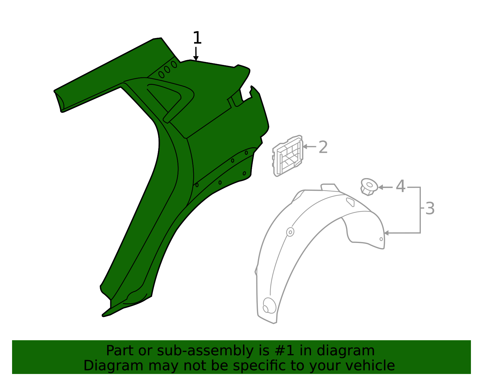 Genuine OEM Quarter Panel Part# 71503-K4C00 Fits 2019-2023 Hyundai Kona ...