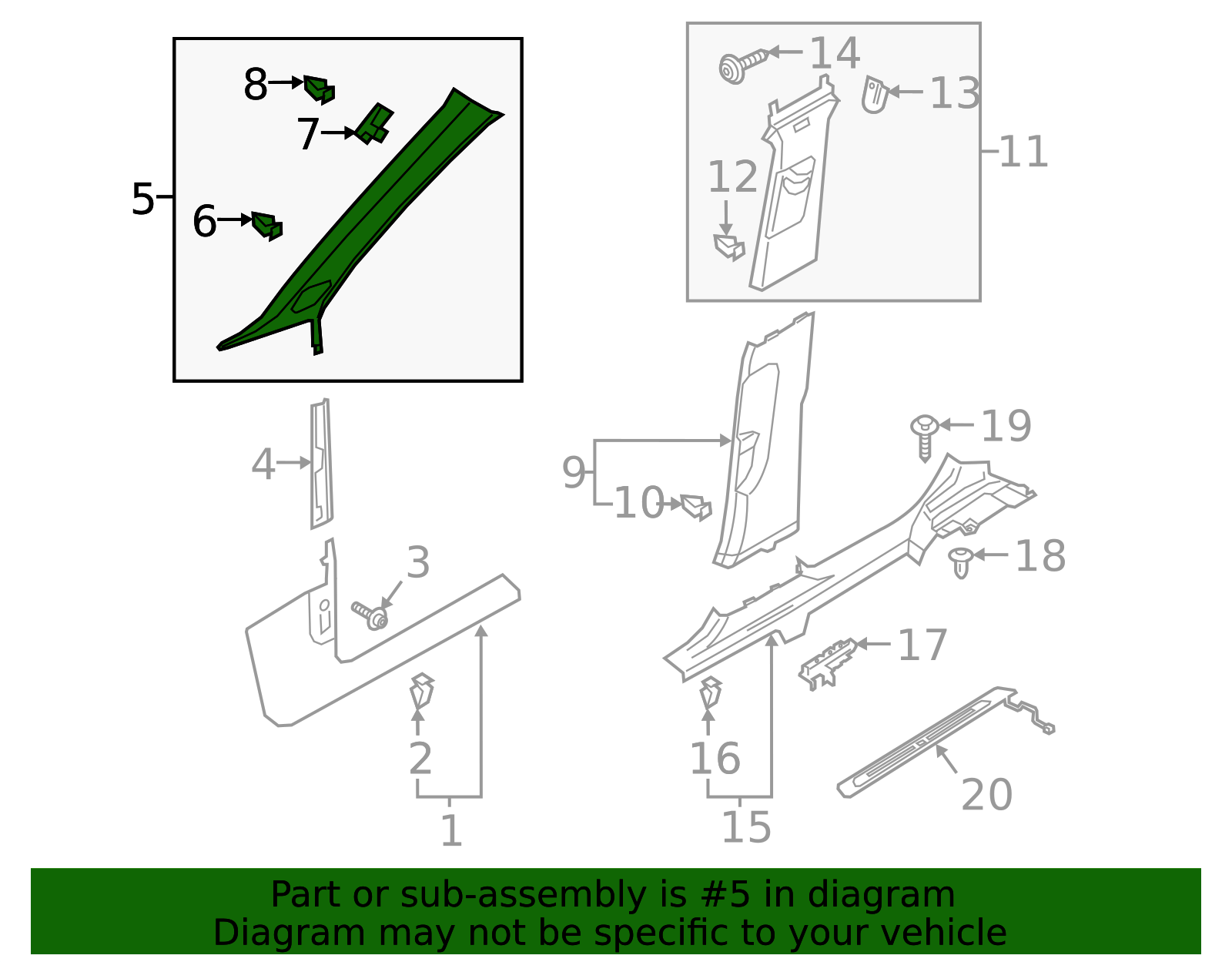 2019-2025 Audi Q3 Windshield Pillar Trim 83A-867-233-A-VU5 | TascaParts.com