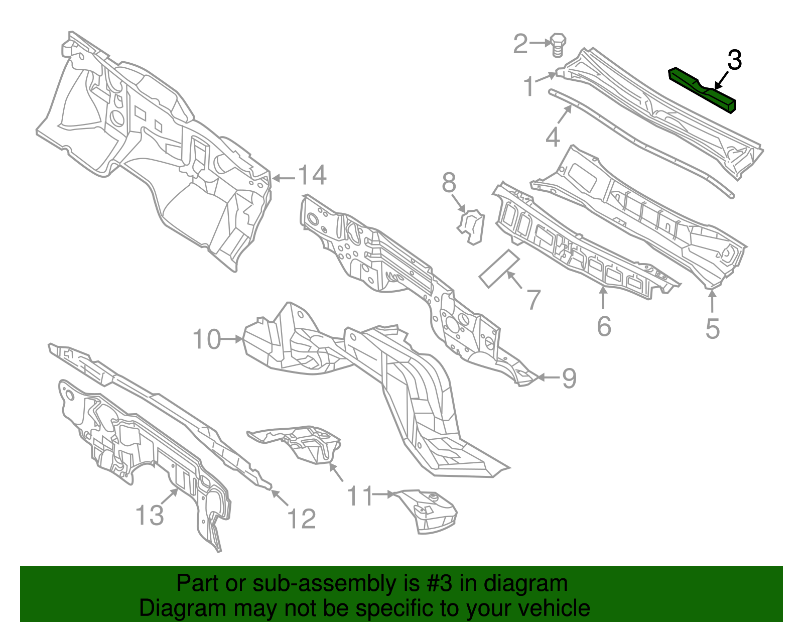 2017-2024 Nissan Armada Cowl Grille Spacer 66875-6JF0A | Hoffman Nissan ...