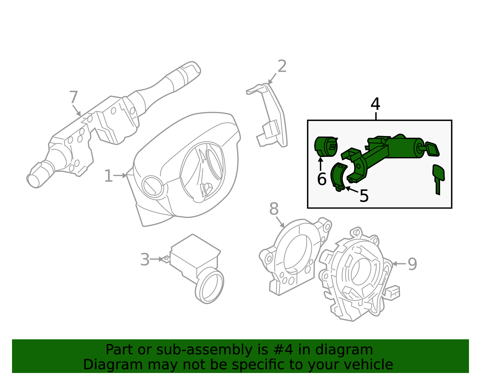 D8700-ZW80A - Ignition Lock Cylinder - 2010-2019 Nissan | Nissan OEM ...
